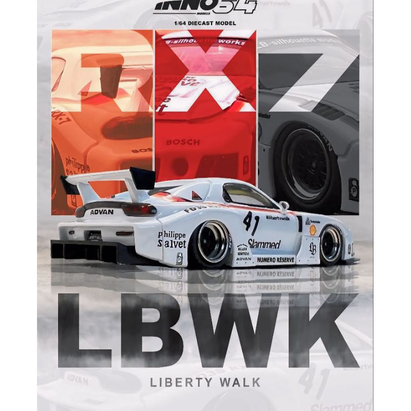 Inno64 Mazda RX7 (FD3S) LB-Super Silhouette White 41 Inno64 | Shopee ...