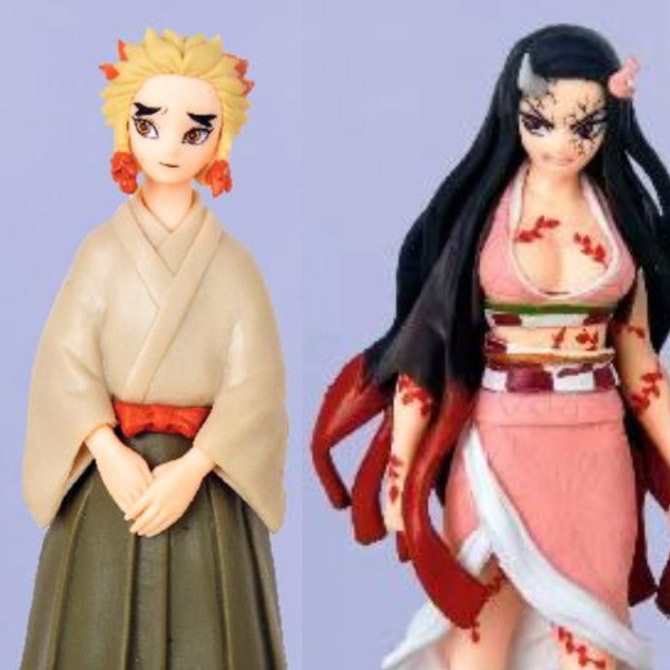 Nezuko And Rengoku Figures 16cm Recast Demon Slayer | Shopee Singapore