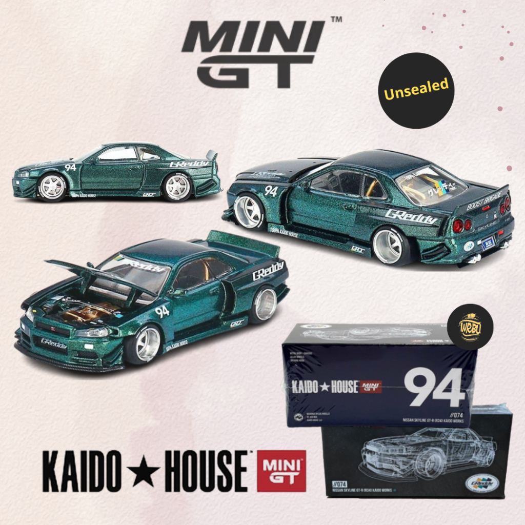 HIJAU Mini GT Kaido House R34 Green Greddy KHMG074 Unsealed | Shopee ...