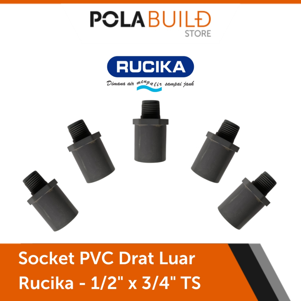 Build Pattern - SDL 1/2 Inch PVC Rucika Outer Thread Socket 1/2" x 3/4 ...