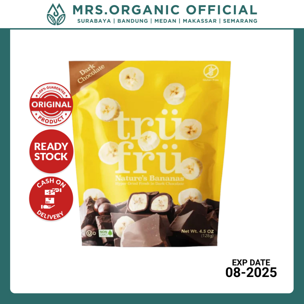 Banana & Chocolate Fruit Snack Snack TRUFRU Dark Chocolate Bananas 128g ...