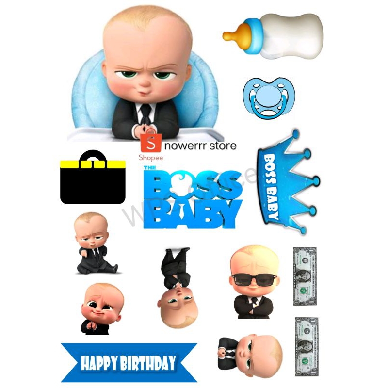 Boss Baby Custom Theme Cake Topper/Boss Baby BIRTHDAY Topper | Shopee ...