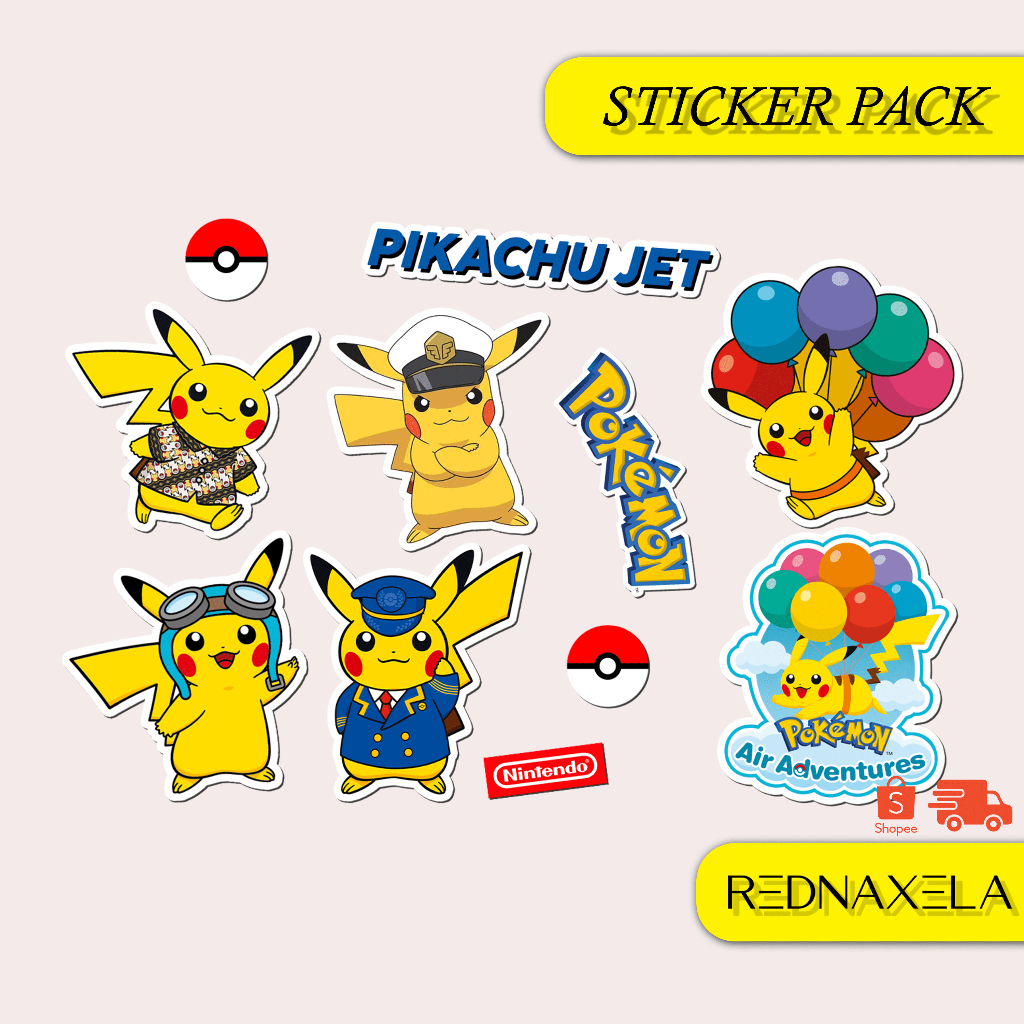 Vinyl Sticker Pokemon Pikachu Sticker Pack Sticker Suitcase Outdoor ...