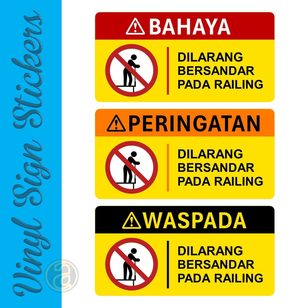 Prohibition Sign Sticker that says No Lean on Railing Fence - Safety ...