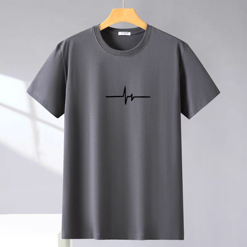 Men's Distro T-shirts Short Sleeve HEARTBEAT Men's T-shirt Tops Men's T ...