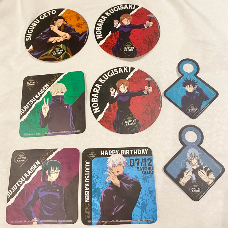 Official collab jujutsu kaisen cafe paper coaster jjk gojo satoru ...