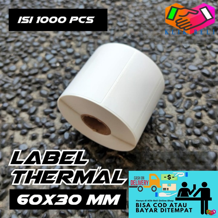 Thermal Sticker Paper 60x30 mm Contents 1000pcs/Roll Paper Paste Print ...