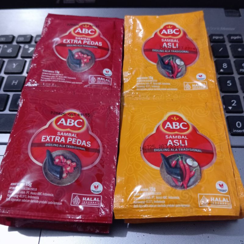 ABC extra Spicy Original Chili Sauce 15g x 10 sachets, 1000 pack ...