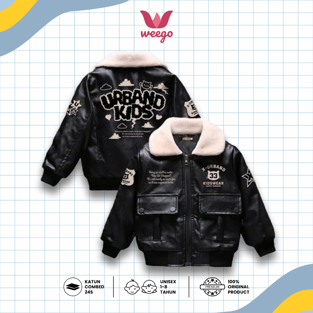 Weego - X Urband Absolute Bomber Jacket Kids Leather Motorcycle Jacket ...