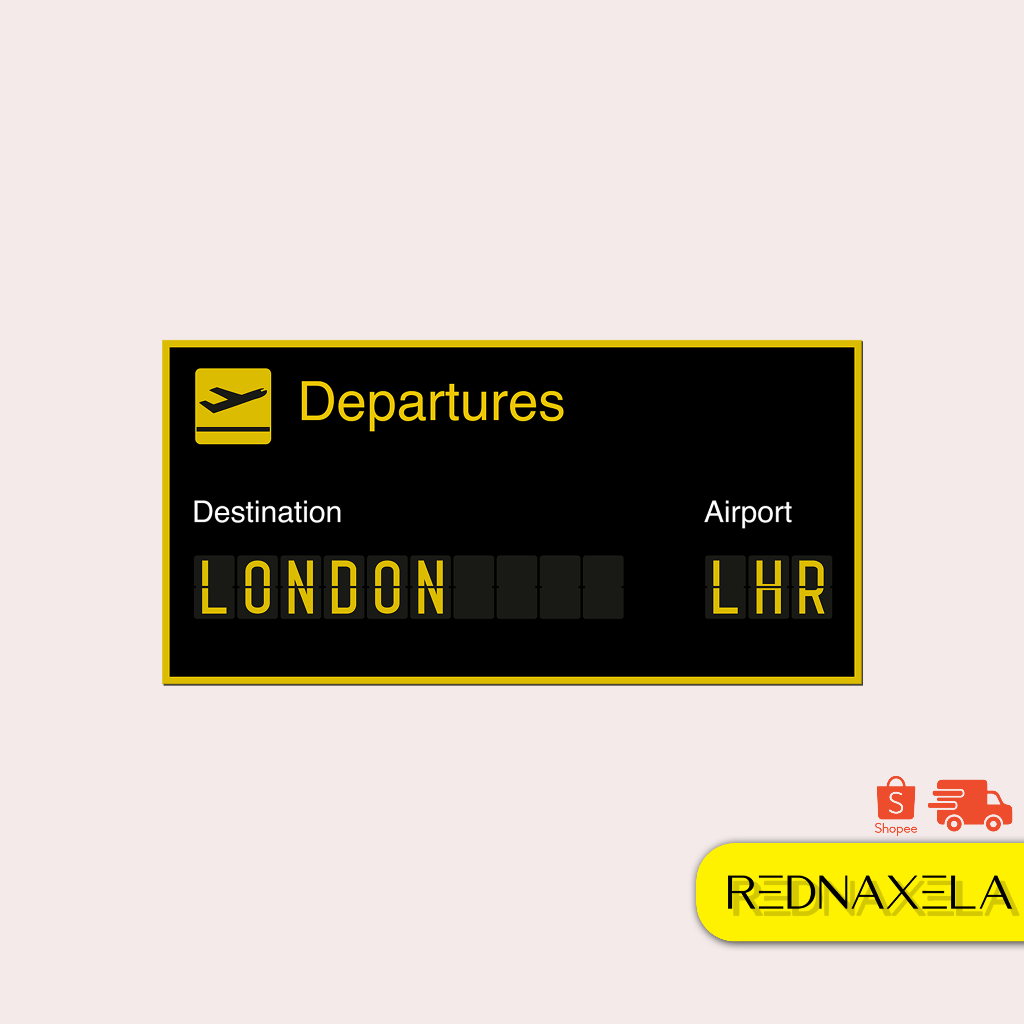 Vinyl Airport Sign Sticker LHR London Departures Sticker Suitcase ...