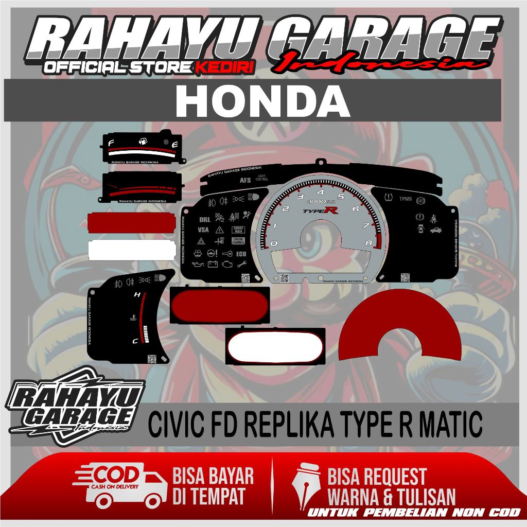 Custom CIVIC FD SPEEDOMETER BOARD MANUAL AND MATIC | Shopee Singapore