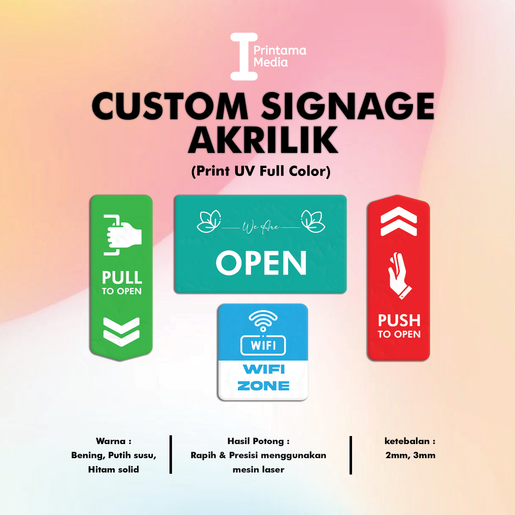 Custom Acrylic Signage Custom UV Printed Logo Sign Board | Shopee Singapore