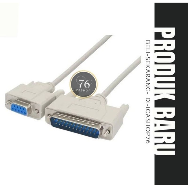 Db9 FEMALE TO DB25 MALE SERIAL CABLE 5Meter / Printer Cable | Shopee ...