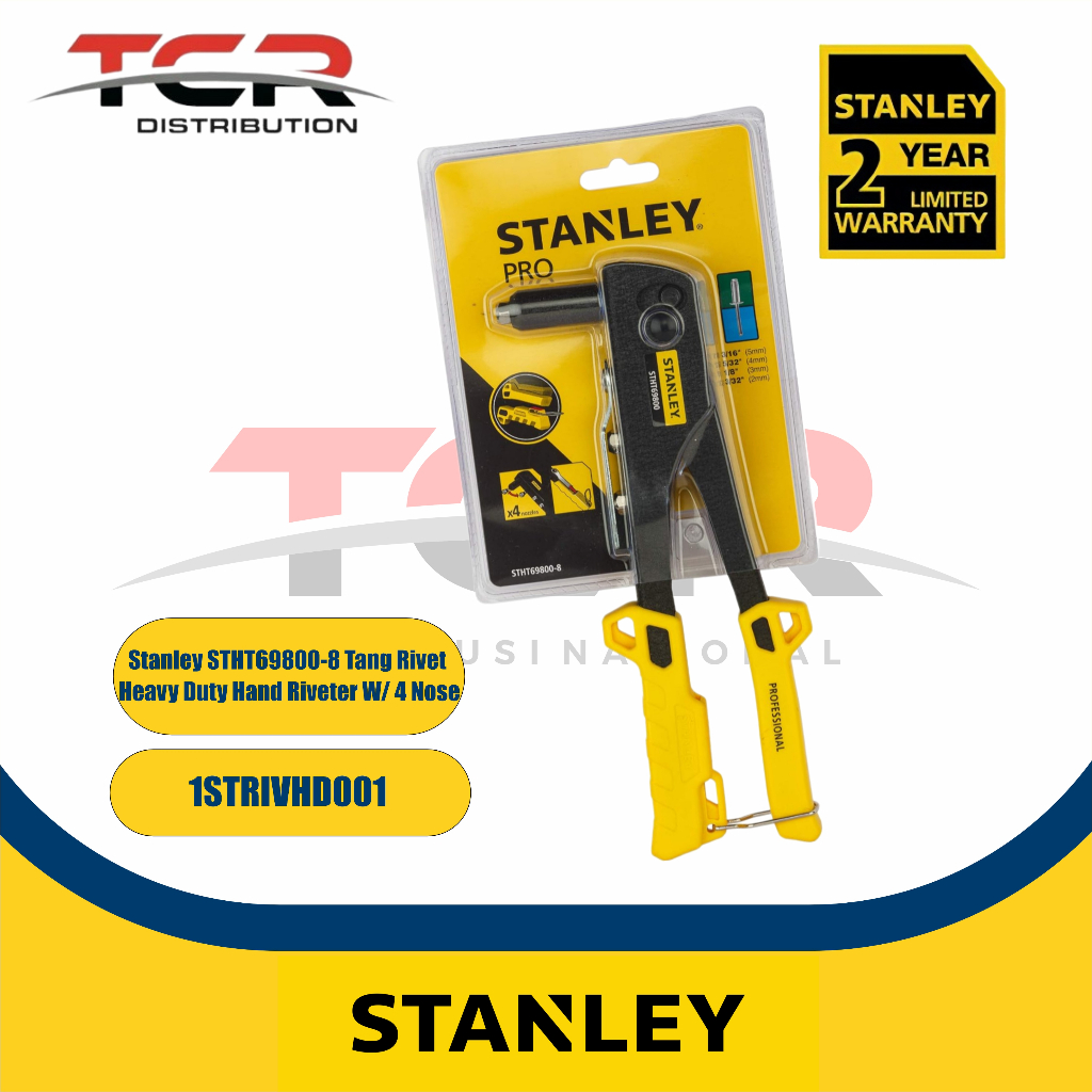 Stanley STHT69800-8 Heavy Duty Hand Riveter W/ 4 Nose Rivet Pliers ...