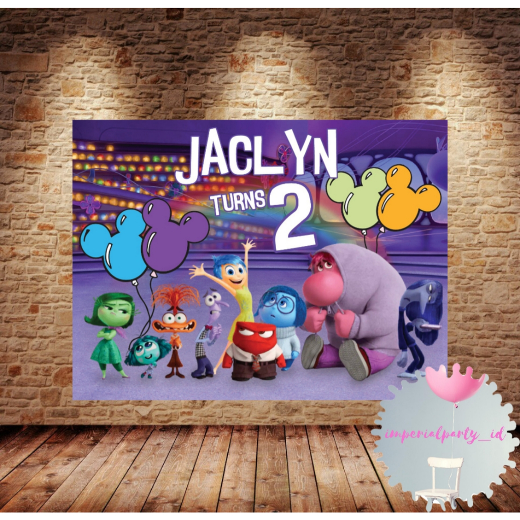 Custom Backdrop Banner Happy Birthday Banner Inside Out | Shopee Singapore