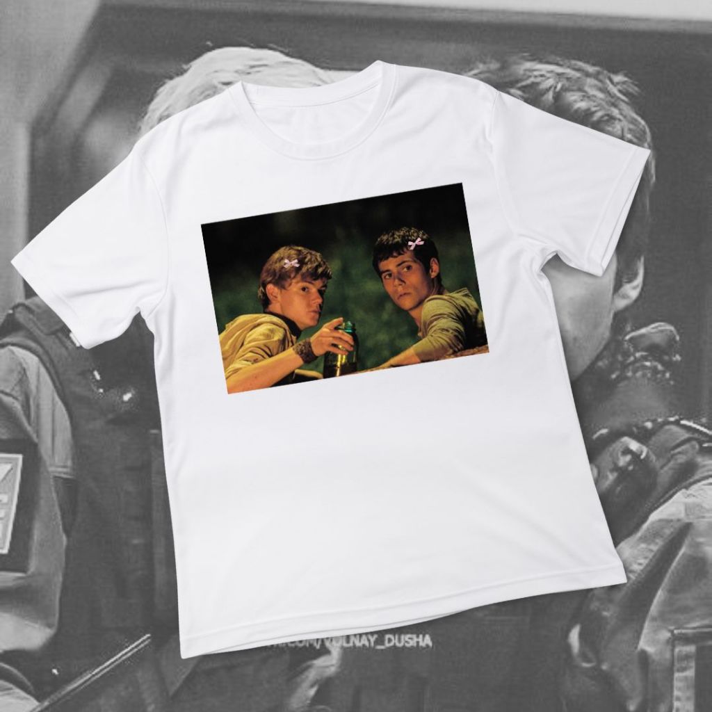 PUTIH Thomas and Newt Coquette White T-Shirt The Maze Runner (Thomas ...