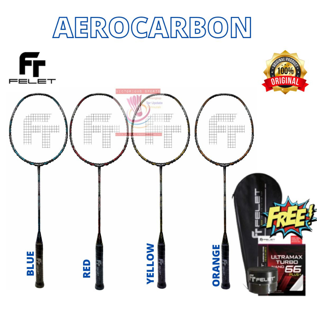 Original FELET AEROCARBON AERO CARBON BADMINTON FELET RACKET | Shopee ...