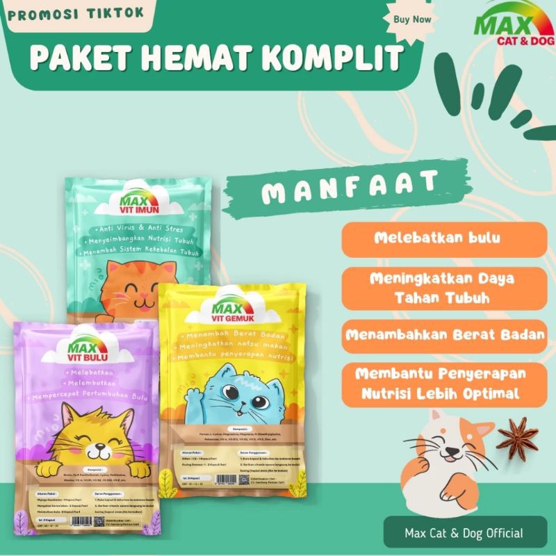 Saving CAT VITAMIN PACKAGE (Max Vit Fur, Fat, Immune) | Shopee Singapore