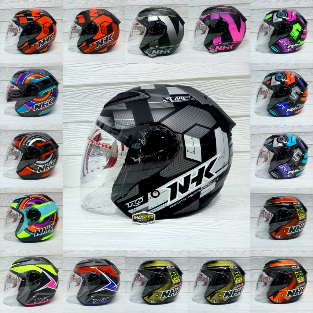 NHK HALF FACE HELMET NHK R6 HELMET VARIOUS CUBE / XION / WAVE / RALLY2 ...