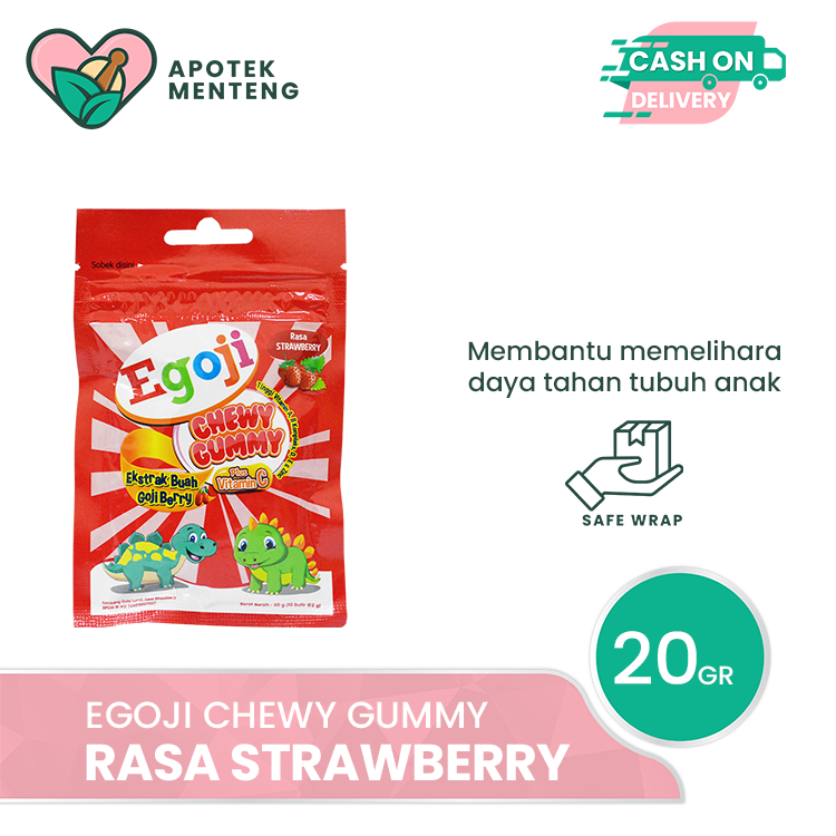 Egoji Chewy Gummy Strawberry 10 Pieces - Vitamin C Gummy Candy | Shopee ...