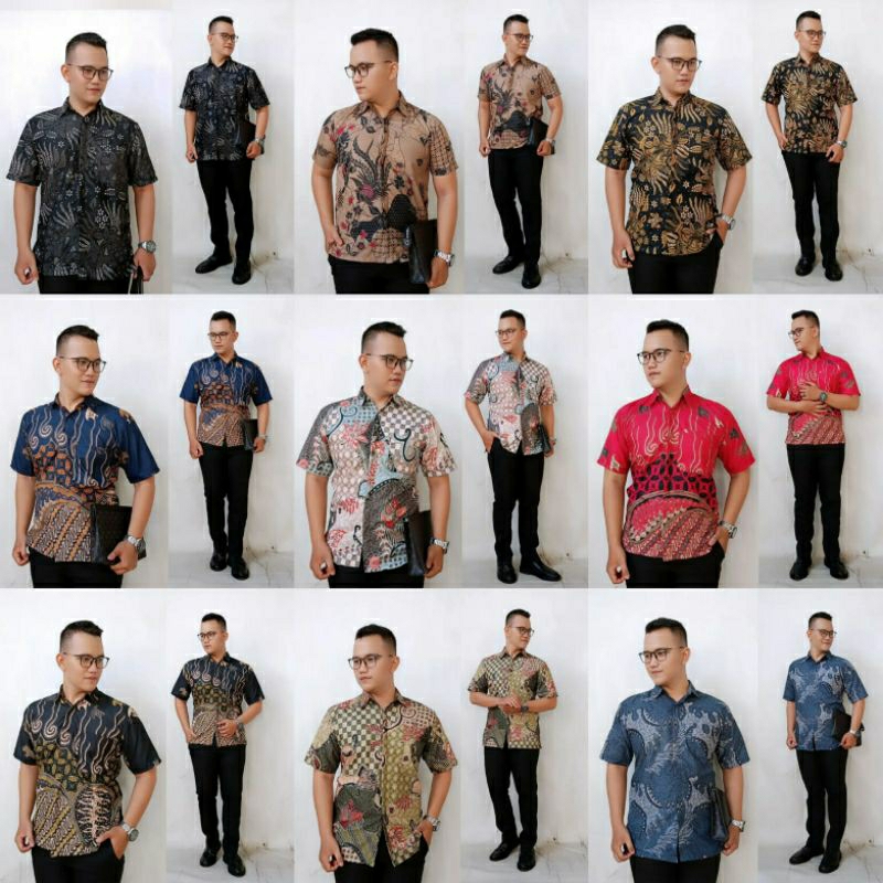KEMEJA MEN'S SHORT SLEEVED SHIRT WITH MANY POLYMICRO A3 BATIK TYPICAL ...