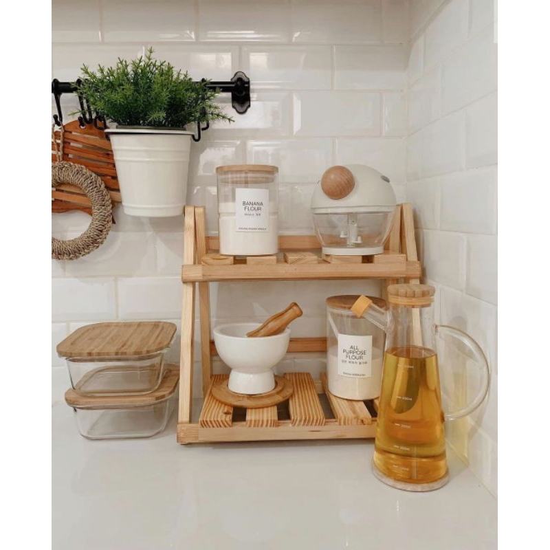 KAYU Folding Wooden Spice Rack/Folding Wooden Shelf/ MAKE-UP Rack ...