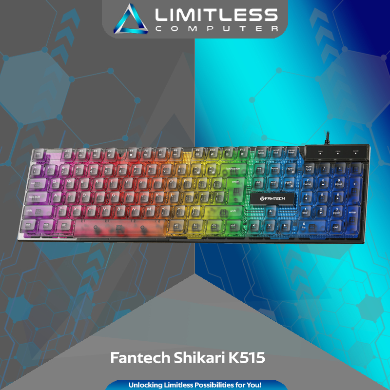 Fantech SHIKARI K515 Transparent RGB Keycaps Membrane Gaming Keyboard ...