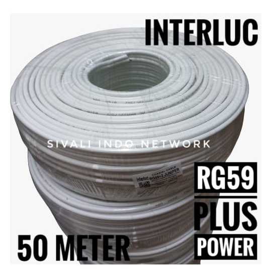 50 Meters Rg59 Plus Power Cctv Interluc Coaxial Cable | Shopee Singapore