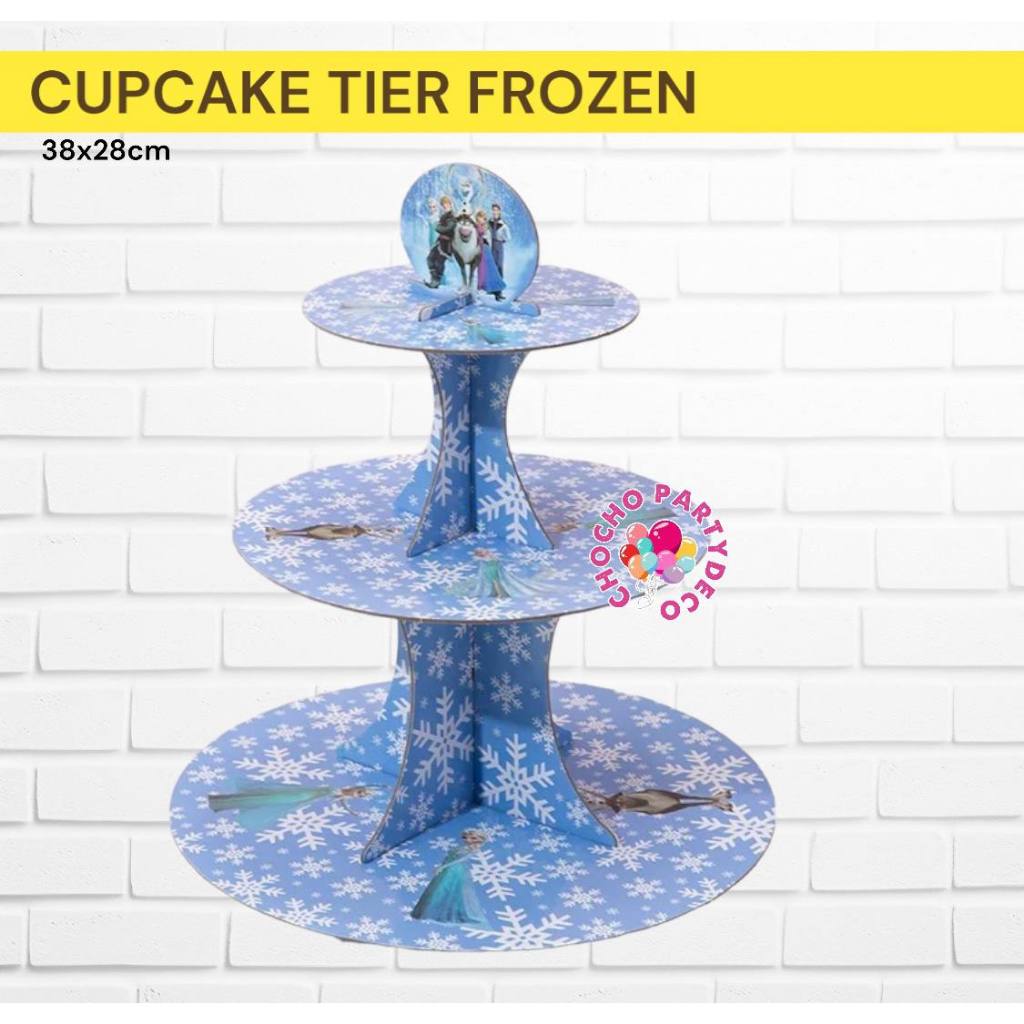 Cupcake Tier Frozen/Cup cake Stand Frozen Birthday Elsa Anna | Shopee ...