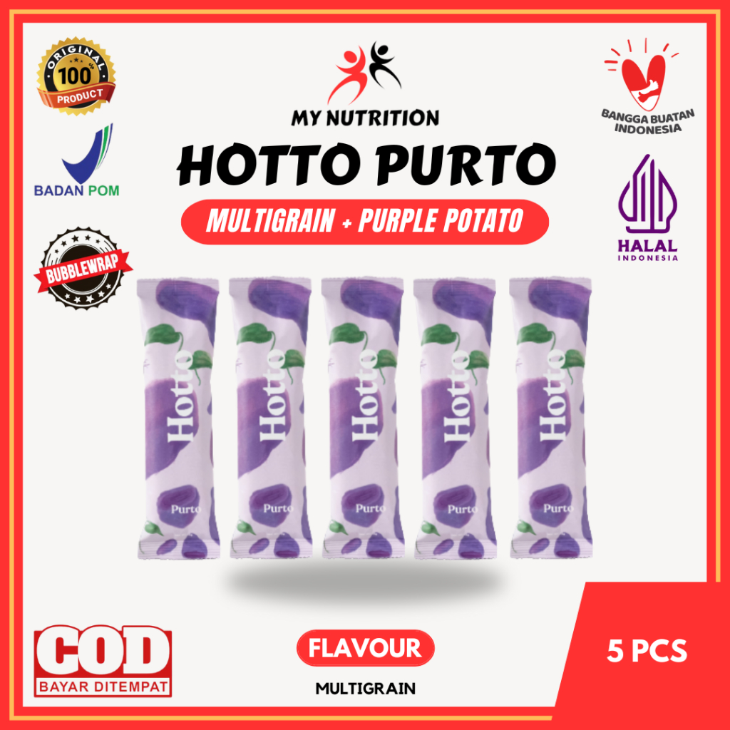 Hotto Purto Multigrain with Purple Potato 5 Sachets Oat Cereal Health ...