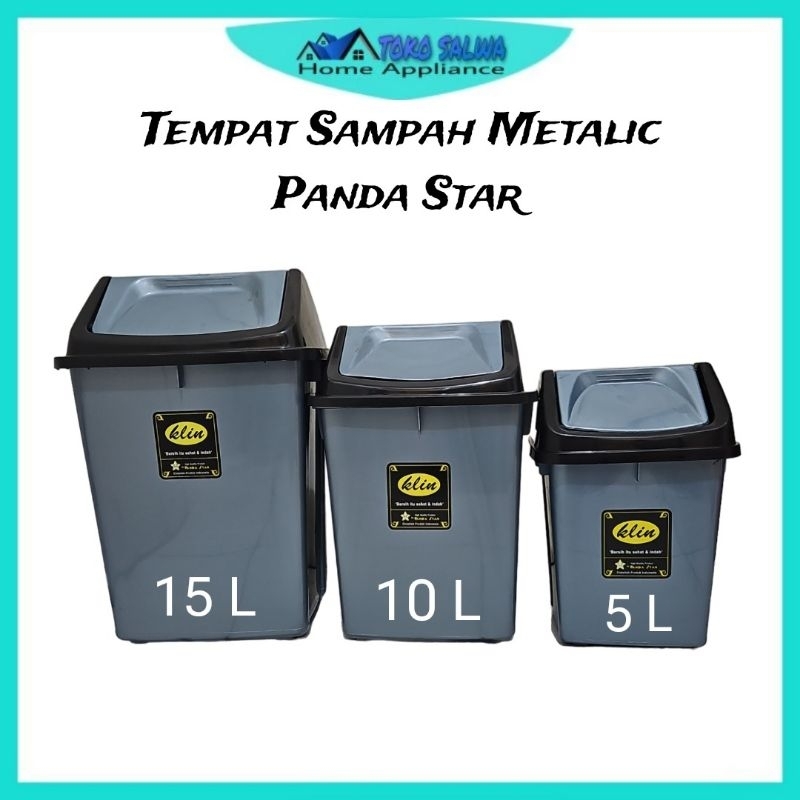 Panda Star Metallic Trash Can/Plastic Trash Can/Dustbin 5L,10L,15L ...