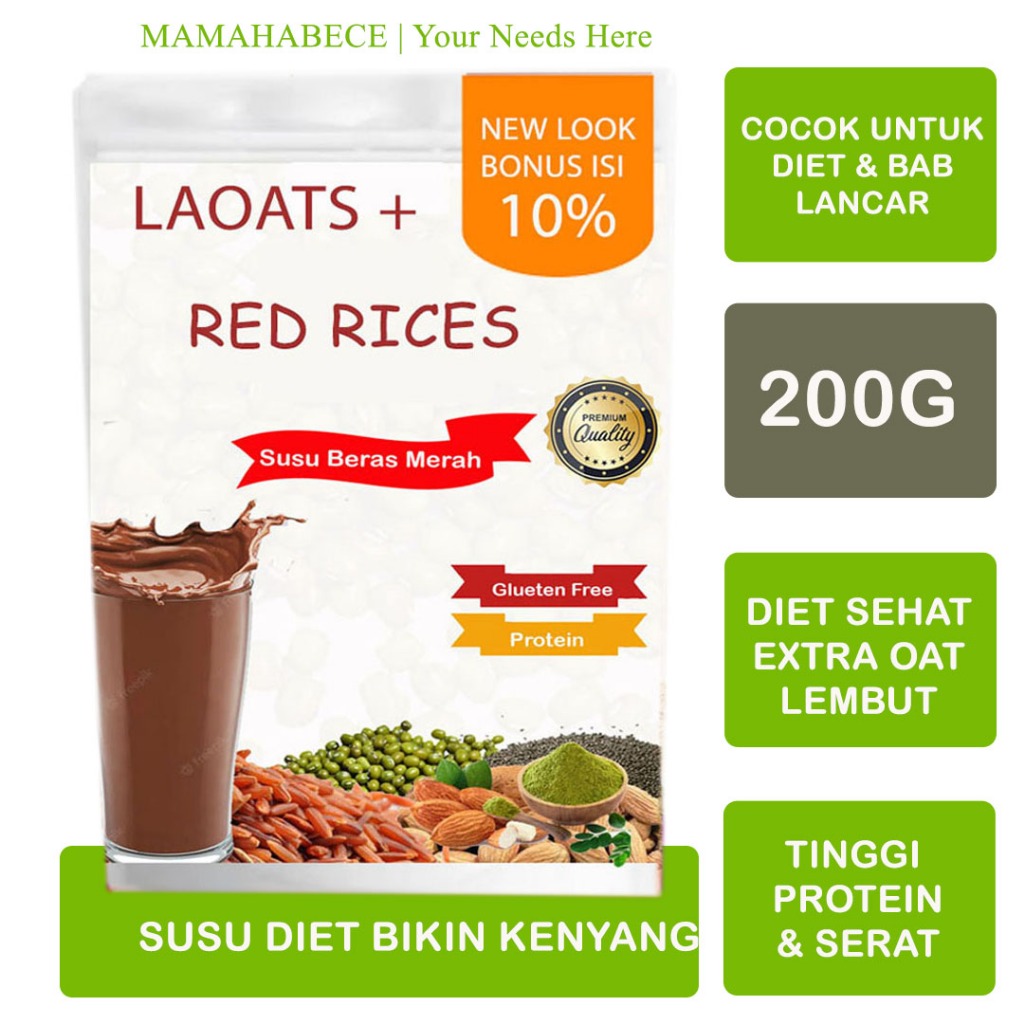 MERAH Red Rice for Diet Low Fat Milk Low Calorie Powdered Milk Low Fat ...
