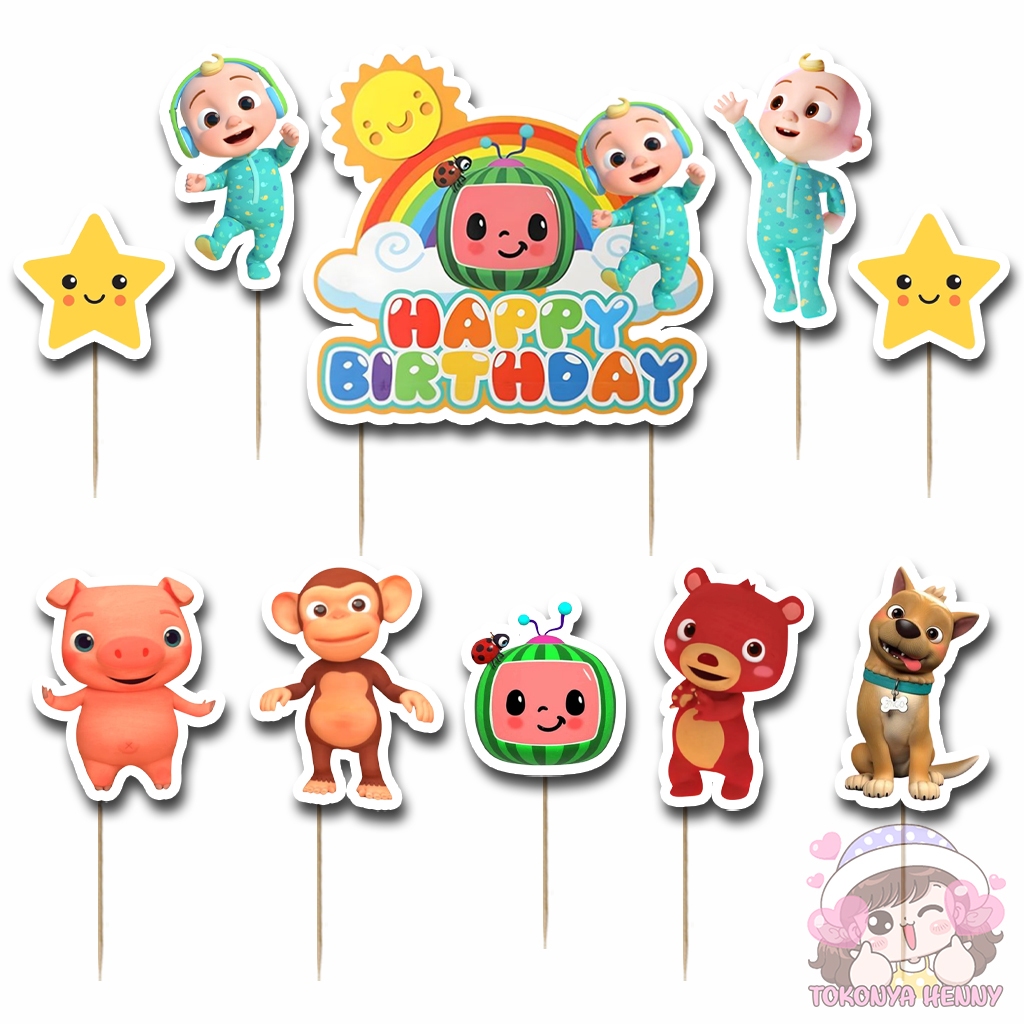 COCOMELON Character motif Birthday Cake Decoration Cake Topper (C ...