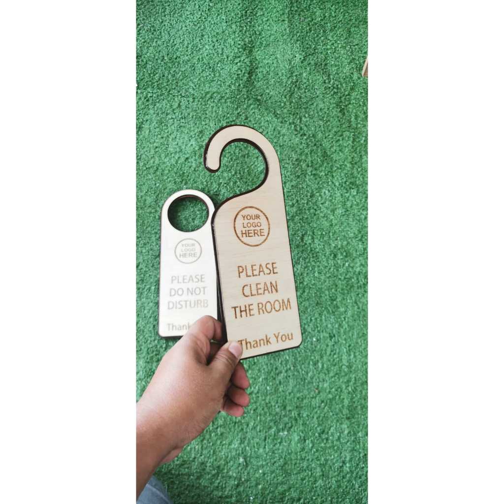 Wooden Door Sign Hanger (Custom) | Do Not Disturb | Please Clean Room ...