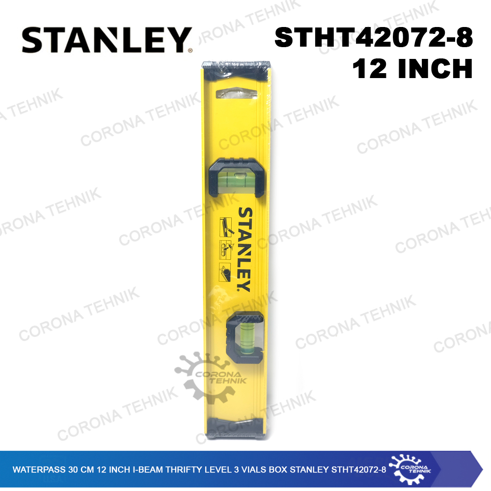 Stanley STHT42072-8 Spirit Level 30 cm 12 Inch I-Beam Thrifty Level 3 ...
