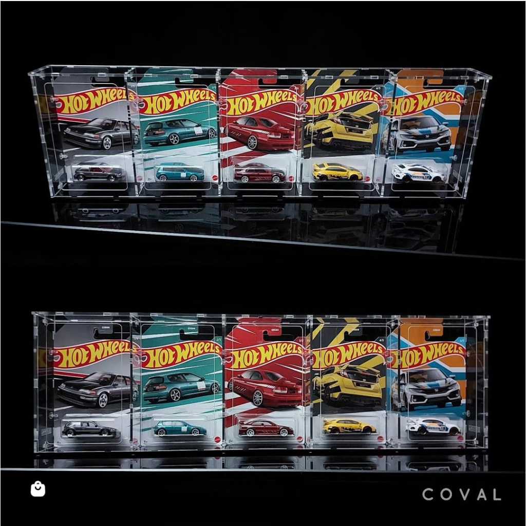 COVAL SRC-501 Acrylic Display for 5 x 1 carded Hot Wheels RLC Mainline ...