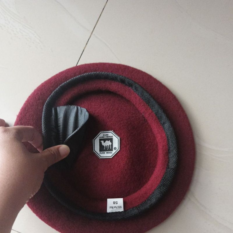 MERAH Red Beret According To TR/ polri Beret/camel Beret/Original wool ...