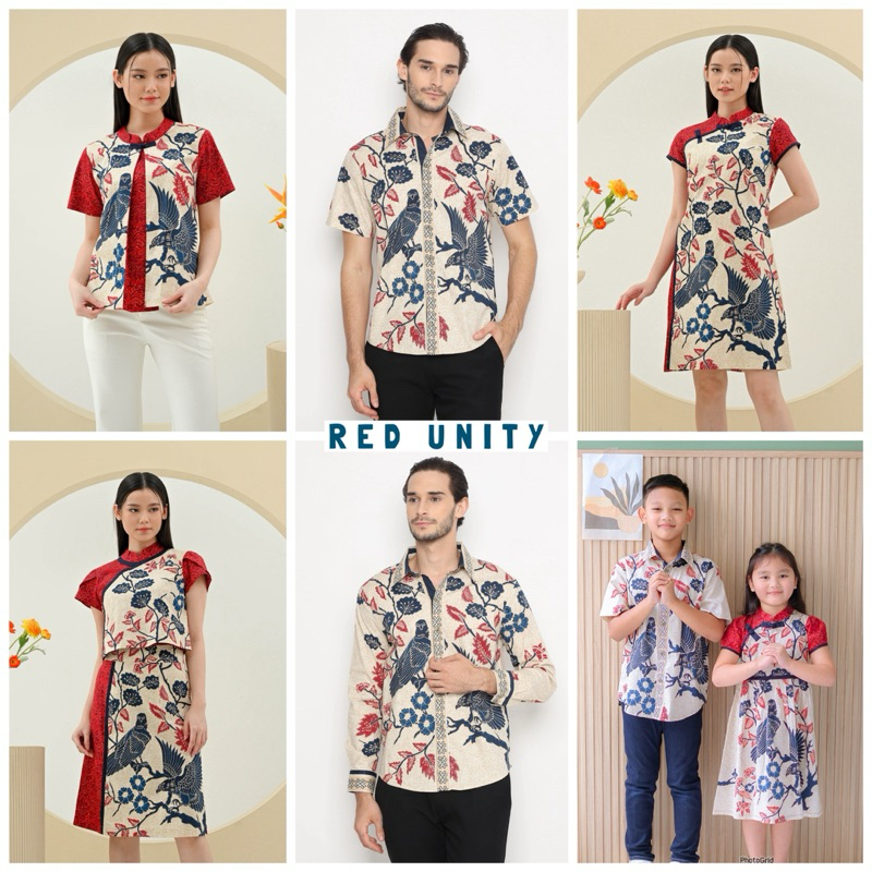 MERAH Modern batik Couple Chinese New Year edition CNY RED peacock ...