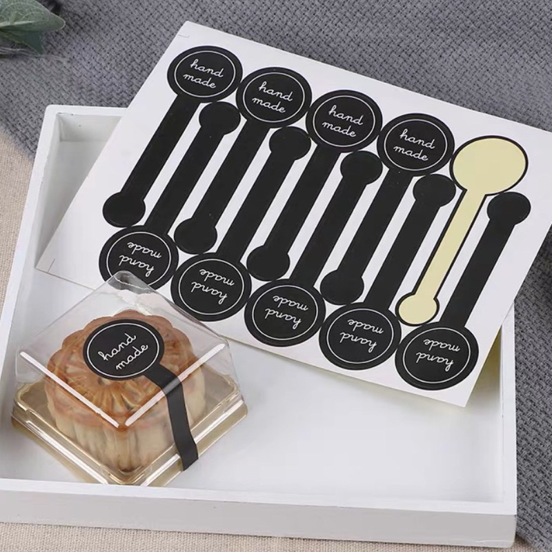 HITAM Long Black Gold Handmade Sticker | Label sticker packaging ...