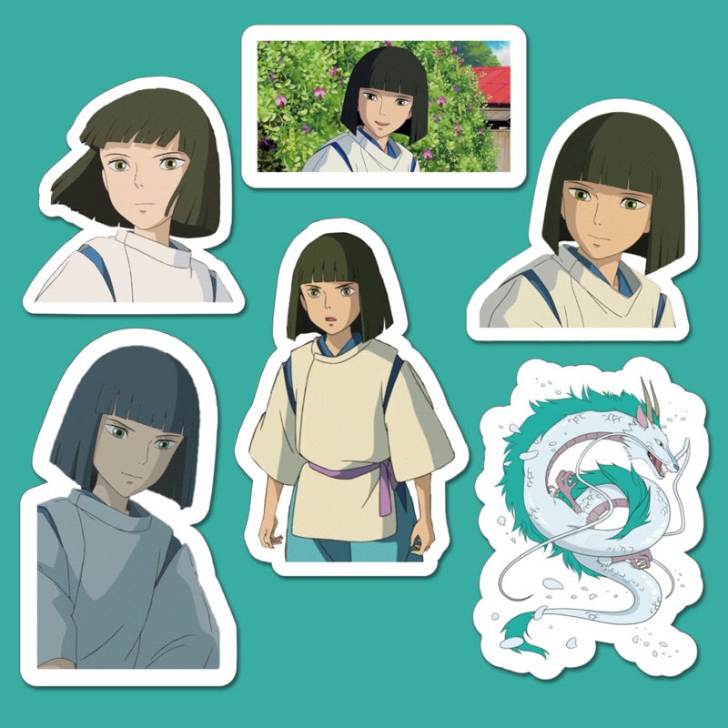 Sticker Anime Spirited Away Anime Ghibli Chihiro Haku Kohaku | Shopee ...