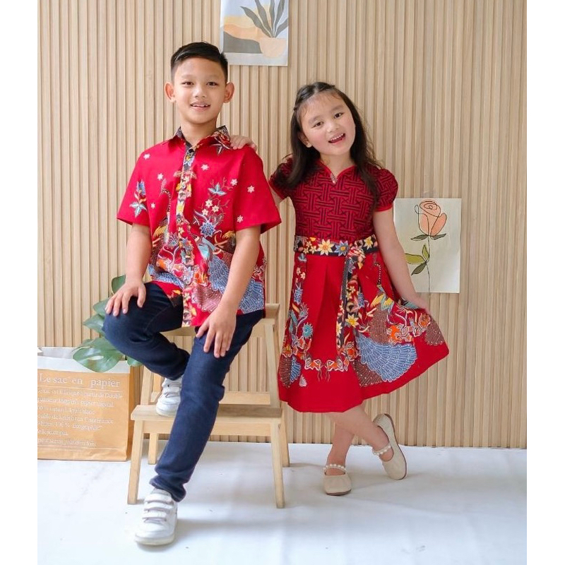 KEMEJA Modern children's batik clothes / Girls' batik dresses / Boys ...
