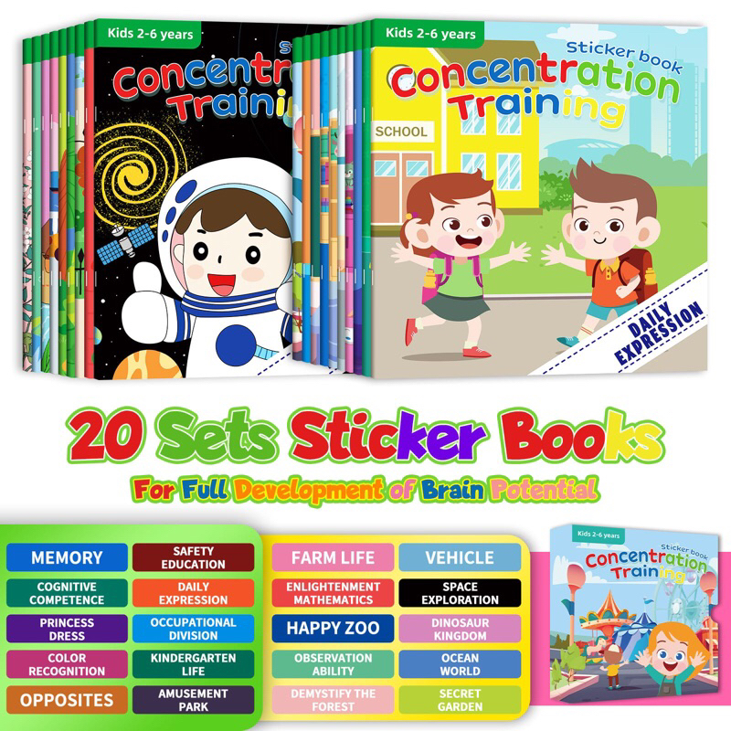 Concentration sticker book (BOOKED) | Shopee Singapore