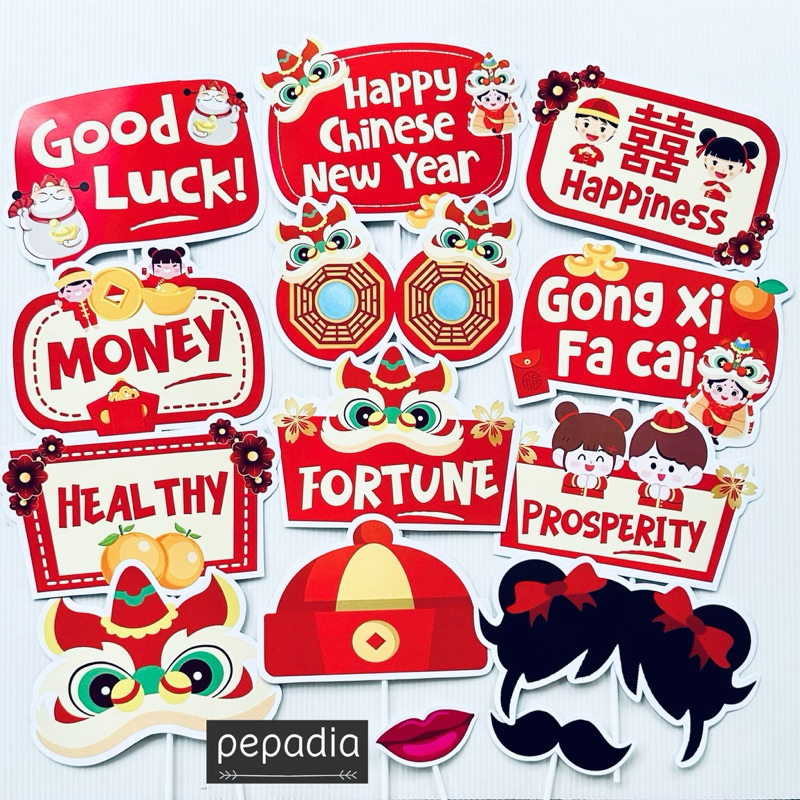 Props PHOTOBOOTH CHINESE NEW YEAR PROPS CHINESE NEW YEAR | Shopee Singapore