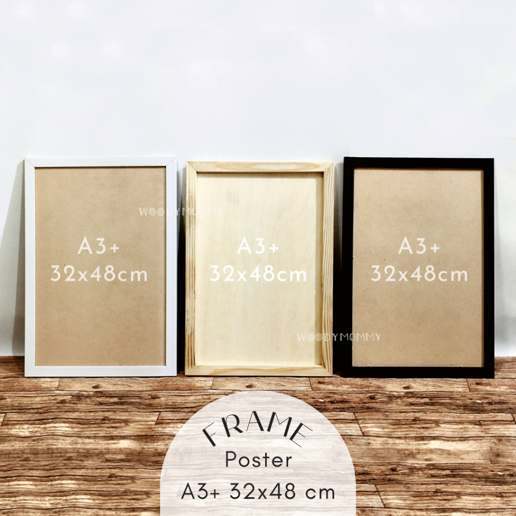 KAYU Poster Frame A3+ 32x48 cm A3 plus - Natural Pine Wood Frame ...