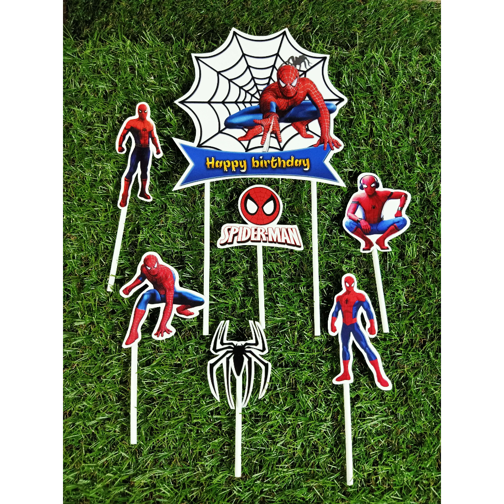Spiderman Cake Topper happy birthday Cake Decoration | Shopee Singapore