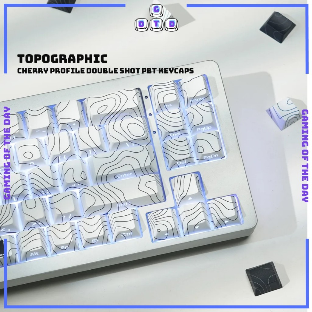 Topographic Keycaps Side Letter by GOTD Cherry Profile PBT Double Shot ...
