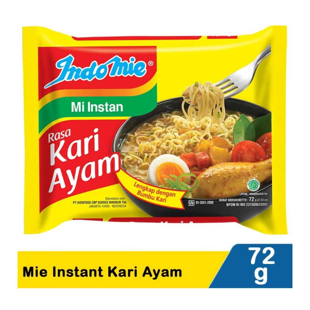 Indomie Instant Noodles Chicken Curry Flavor 70 Gram Pack Shopee