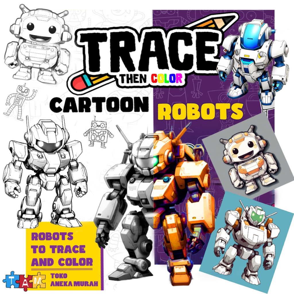 Learn To Draw Plaque DRAWING COLORING ROBOT Series DRAWING COLORING ...