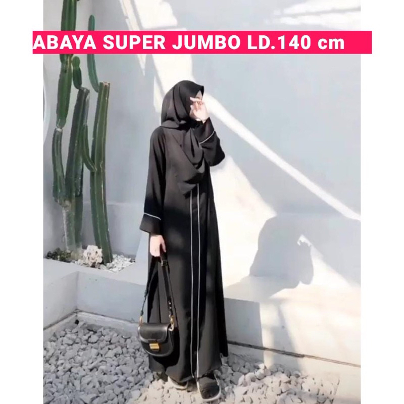 Super Jumbo Jetblack Abaya Bust 140 cm | Shopee Singapore