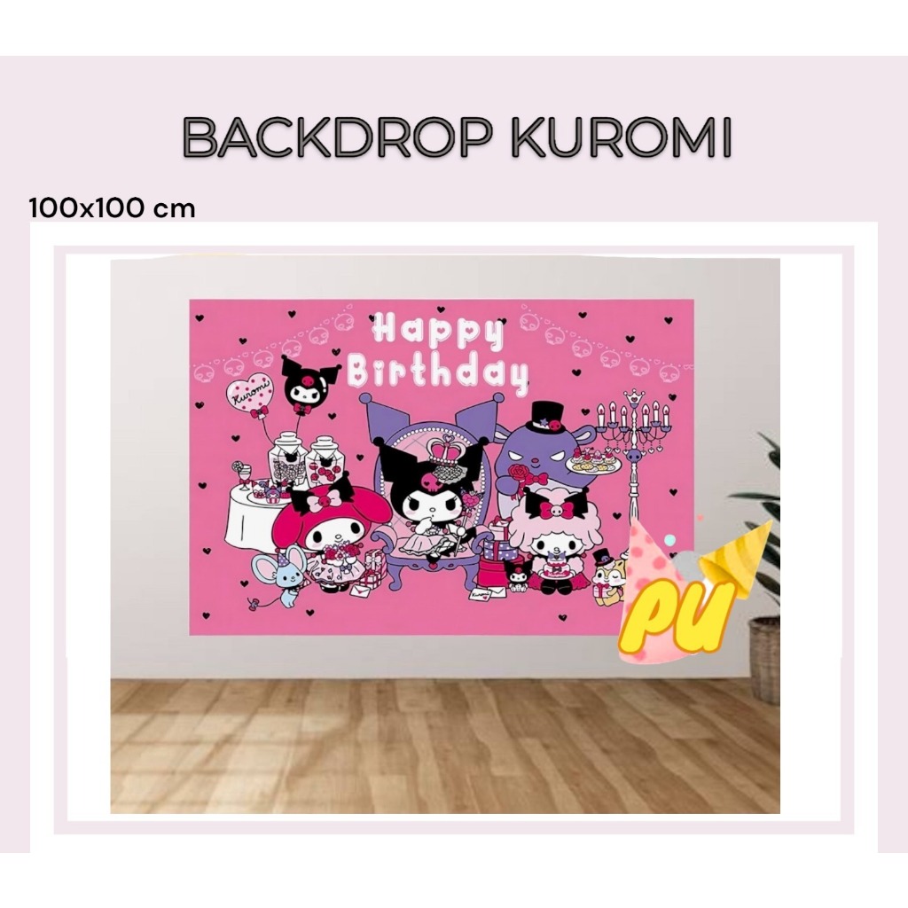 Kuromi Backdrop Banner/Kuromi Sanrio Birthday Decoration Wall Banner ...